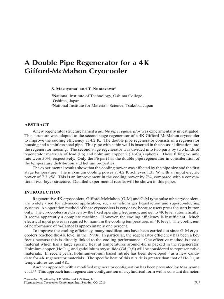 Gifford-McMahon Cryocooler | PDF | Temperature | Physical Quantities