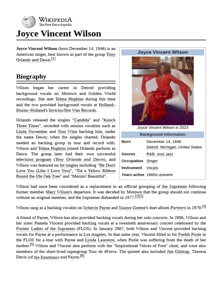 Joyce Vincent Wilson | PDF | Sound Recording | American Musicians