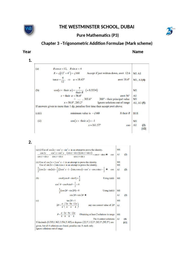 Chapter-4 Trigonometric Addition Formulae - MS | PDF