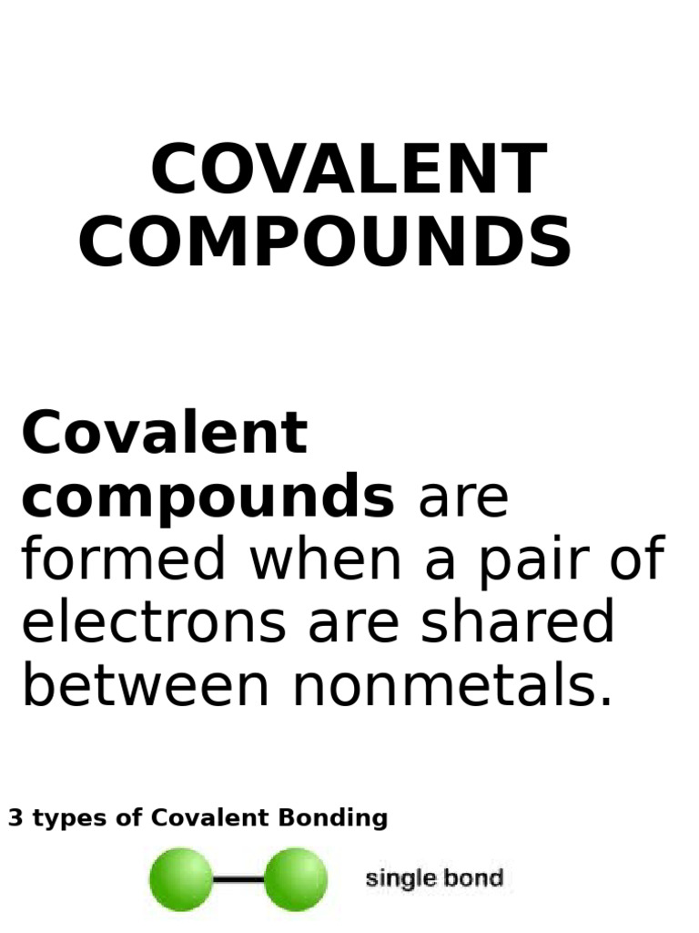 Covalent Compounds | PDF | Covalent Bond | Chemical Compounds