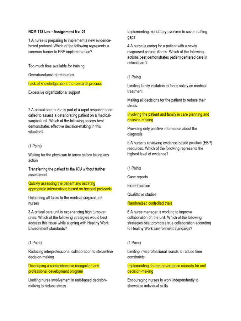 CCN-Assignments | PDF | Intensive Care Medicine | Nursing