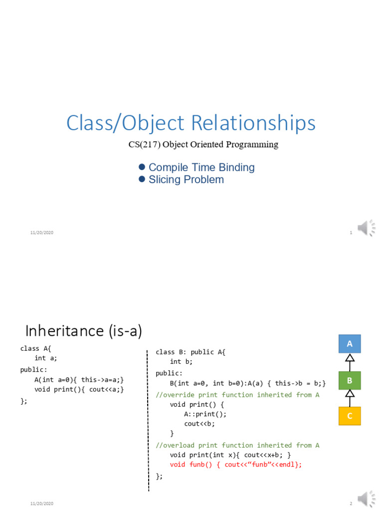 8-Edited - Class Relationships - Inheritance - Compile Time Binding | PDF | Inheritance (Object ...