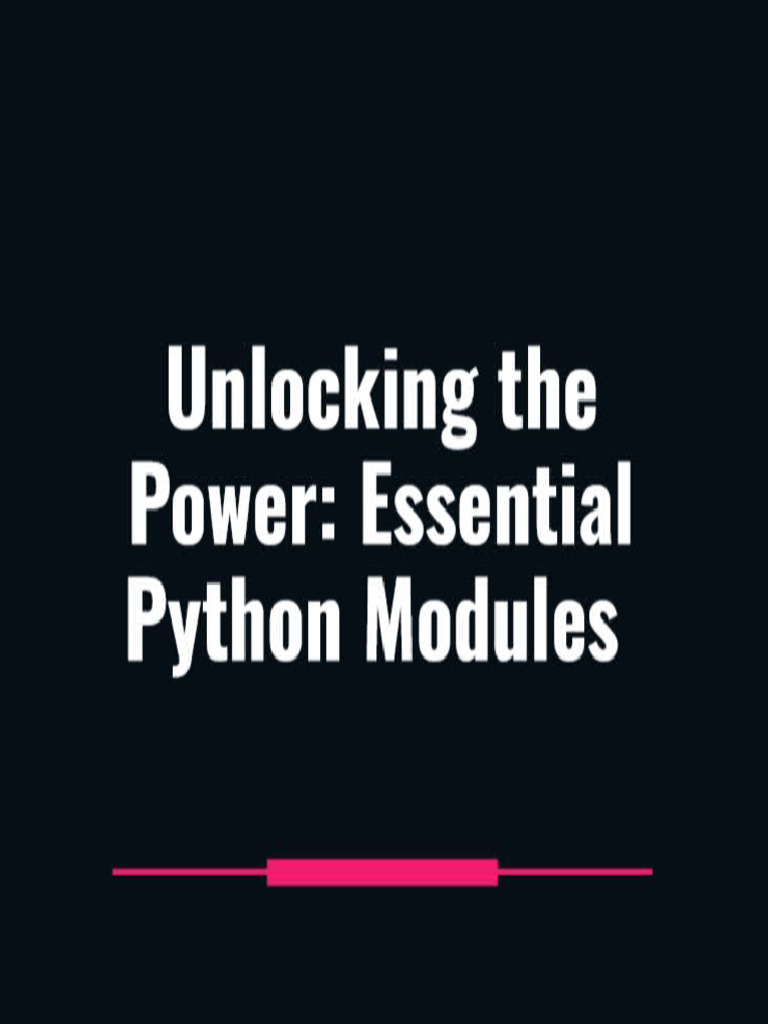 Python Modules | PDF