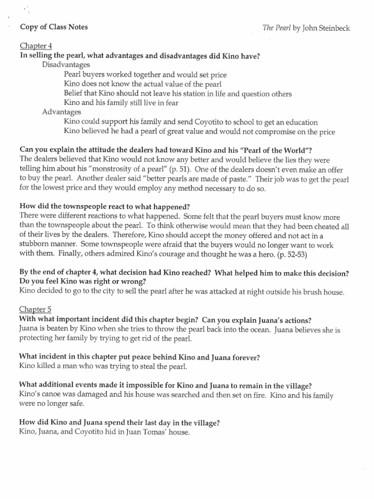 The-Pearl-Ch-4-6-Notes-13xh8g8 | PDF
