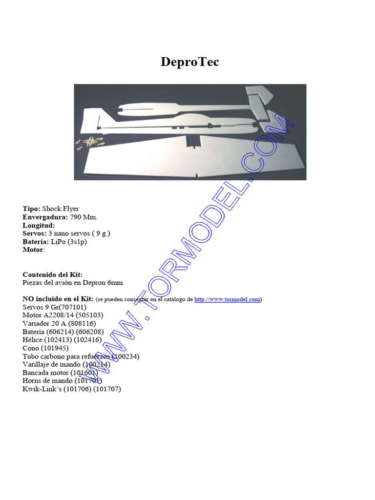 DeproTec ShockFlyer | PDF | Configuraciones de aeronaves | Diseño de vehículos
