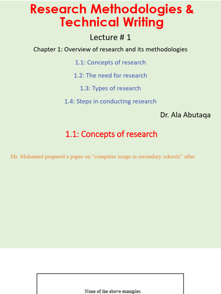 Research Methodology -Lecture | PDF | Hypothesis | Scientific Method