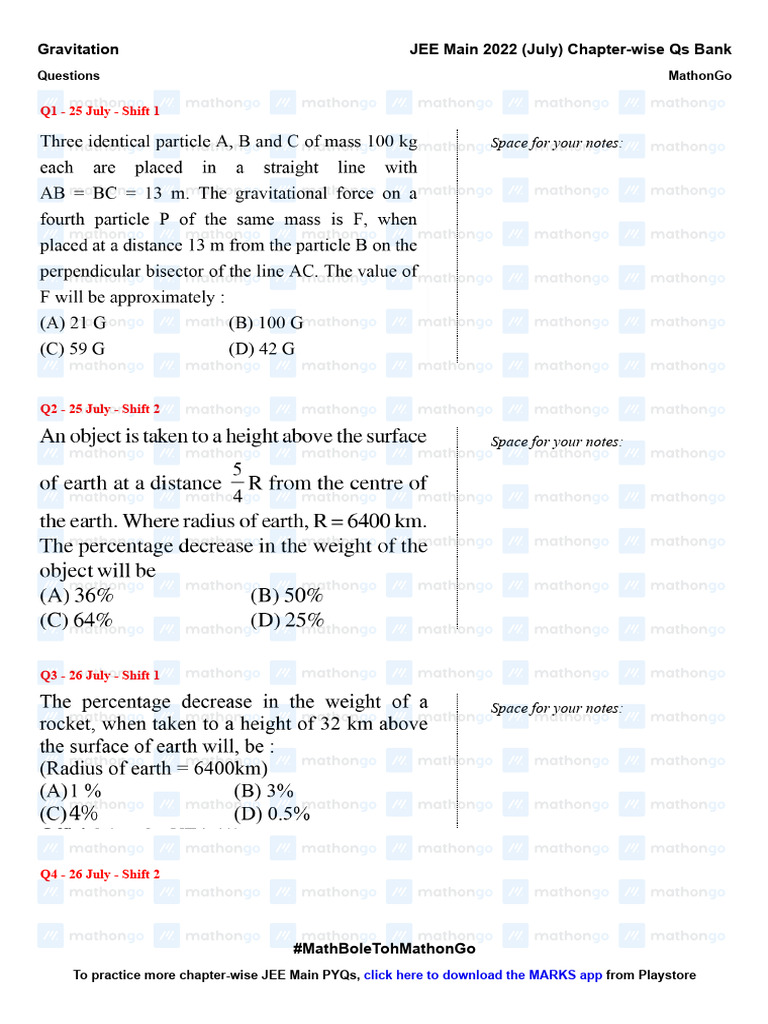 IIT Gravitation | PDF | Orbit | Acceleration
