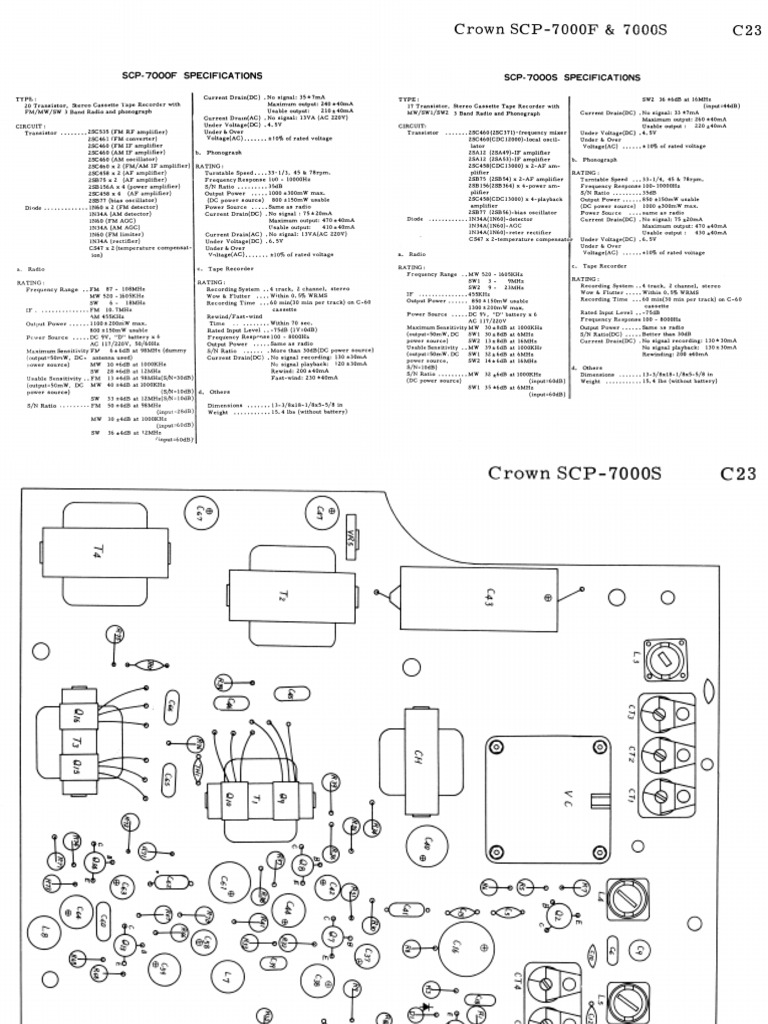 Crown SCP 7000f, SCP 7000s | PDF