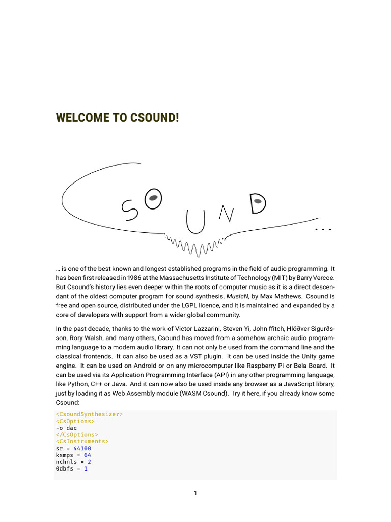 Csound-Flossmanual-8 0 0 | PDF | Sampling (Signal Processing ...