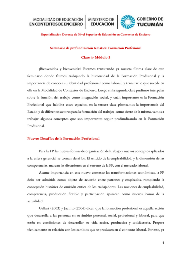Clase 4_Seminario de Formación Profesional_Clase 4 (1) | PDF | Aprendizaje | Maestros
