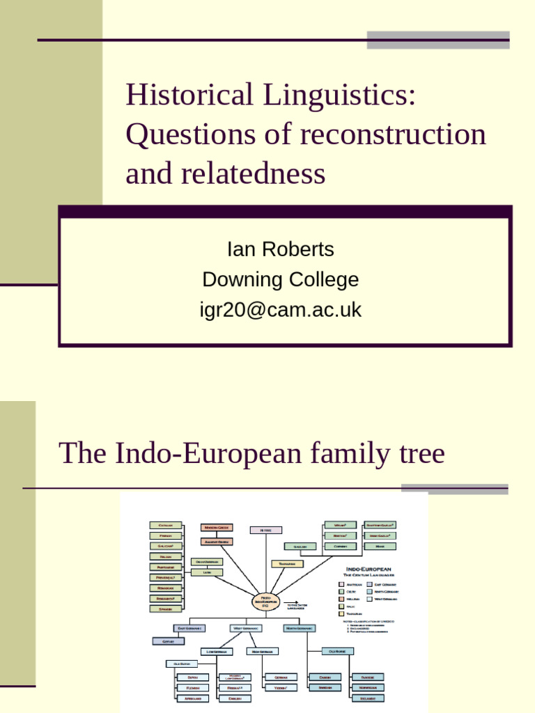 Indo-European Linguistics & Reconstruction | PDF | English Language ...