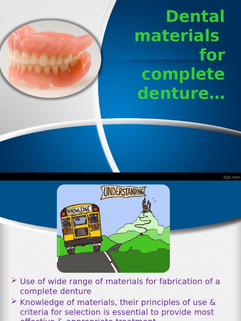 Dental Materials For CD | PDF | Dentures | Poly(Methyl Methacrylate)