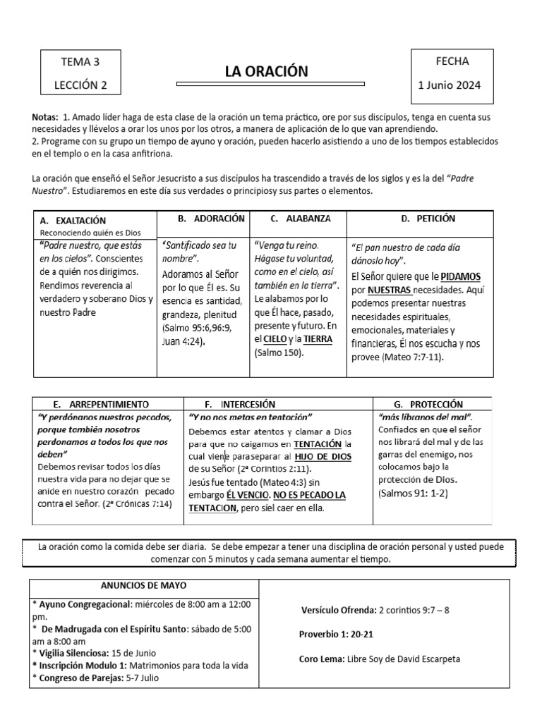 clase 2-la oración (1) (1) | PDF