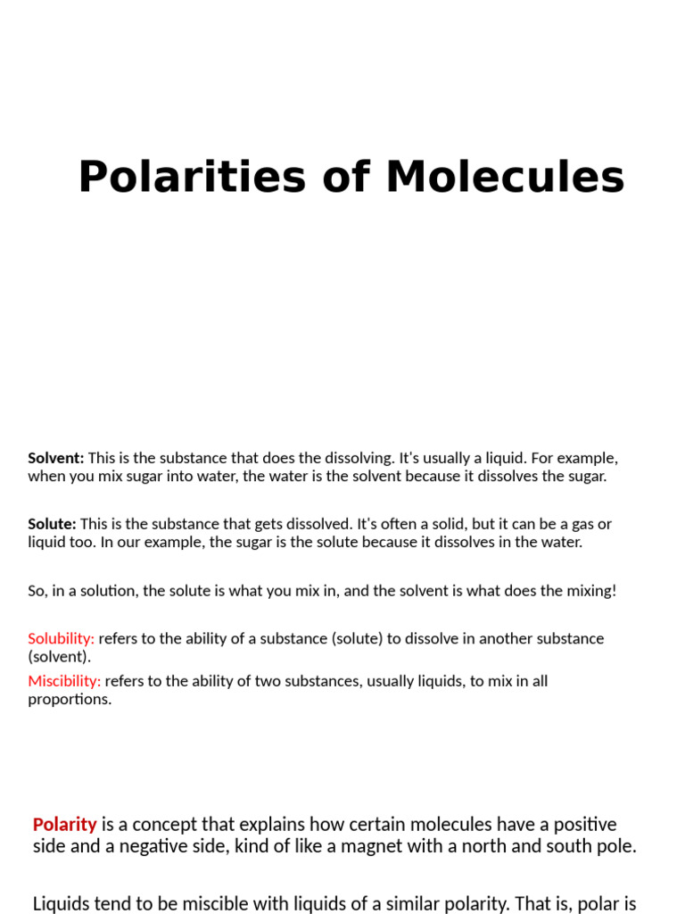 Understanding Molecular Polarity | PDF | Chemical Bond | Chemical Polarity