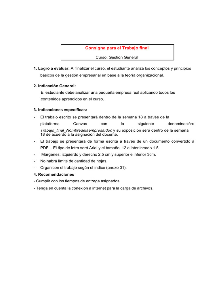 Consigna de Trabajo Final | PDF | Negocios | Finanzas y dinero