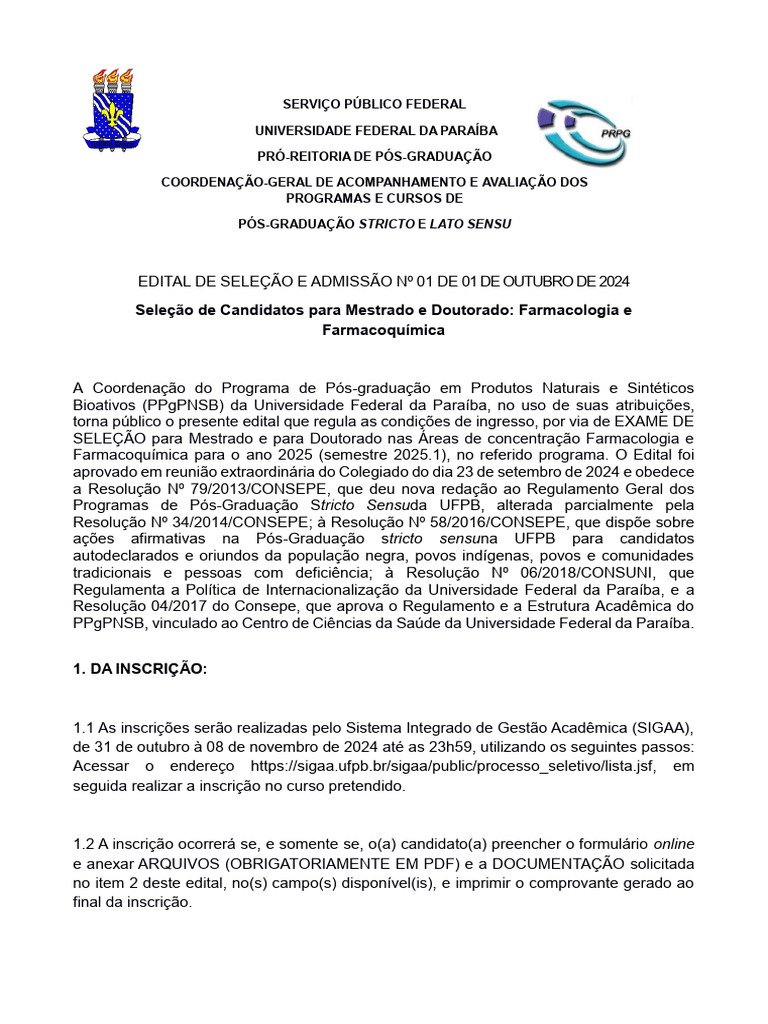 Edital De Selecao 2025 Md Final Pdf Pós Graduação Mestrado