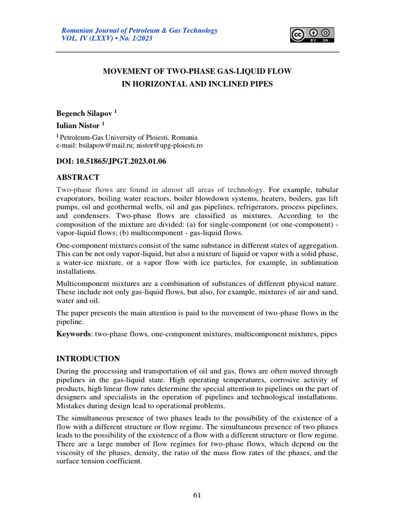 Movement of Two Phase Gas Liquid Flow in | PDF | Fluid Dynamics | Liquids