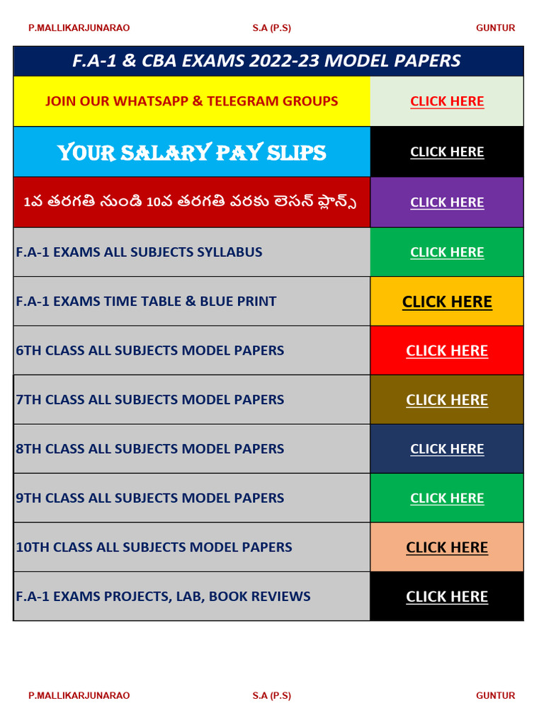 F.a-1 & Cba Exams Model Papers | PDF | Career & Growth