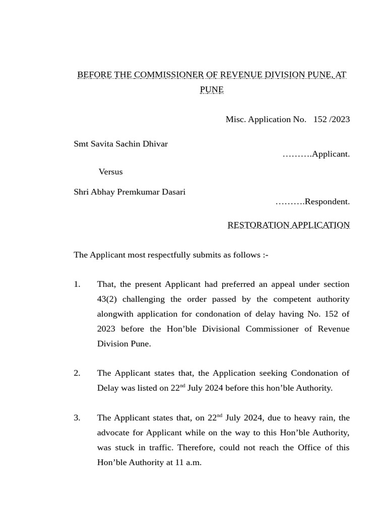 restoration Application | PDF | Justice | Crime & Violence