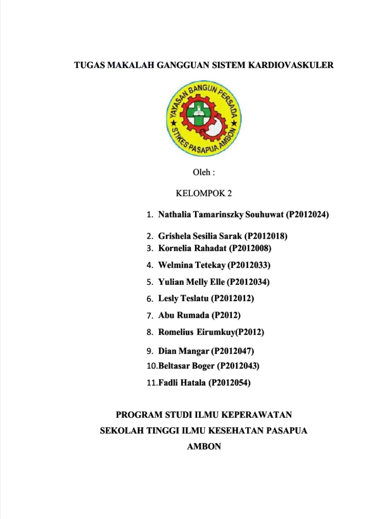 PDF Tugas Makalah Gangguan Sistem Kardiovaskuler - Compress | PDF | Technology & Engineering
