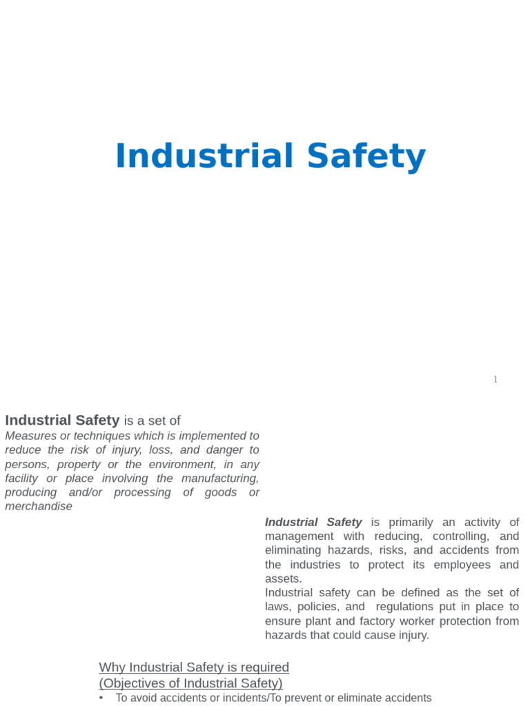 MANMIB1 Lecture Notes-Chapter 1c Industrial Safety (1) | PDF ...