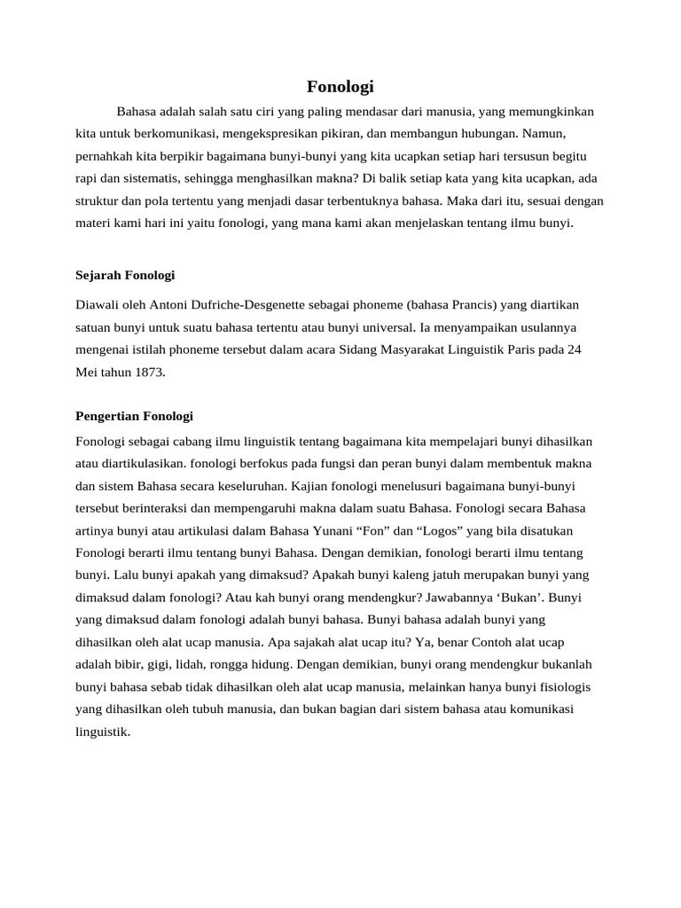Fonologi (Kelompok 7) | PDF