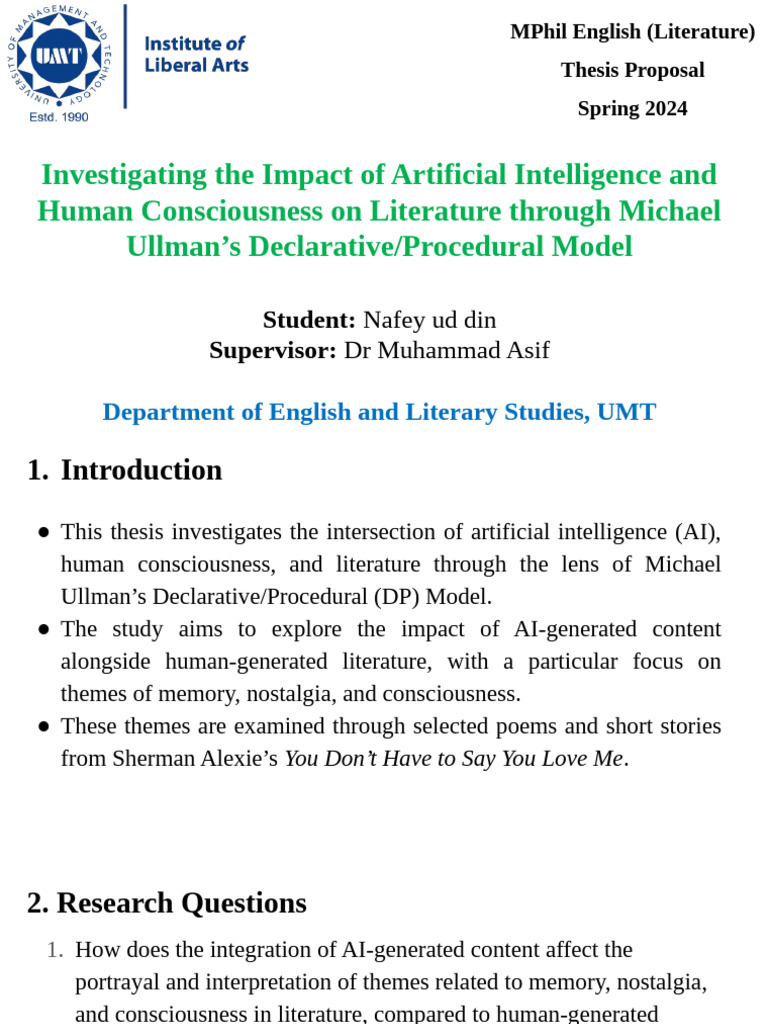 AI, Consciousness, and Literature Study | PDF | Artificial Intelligence ...