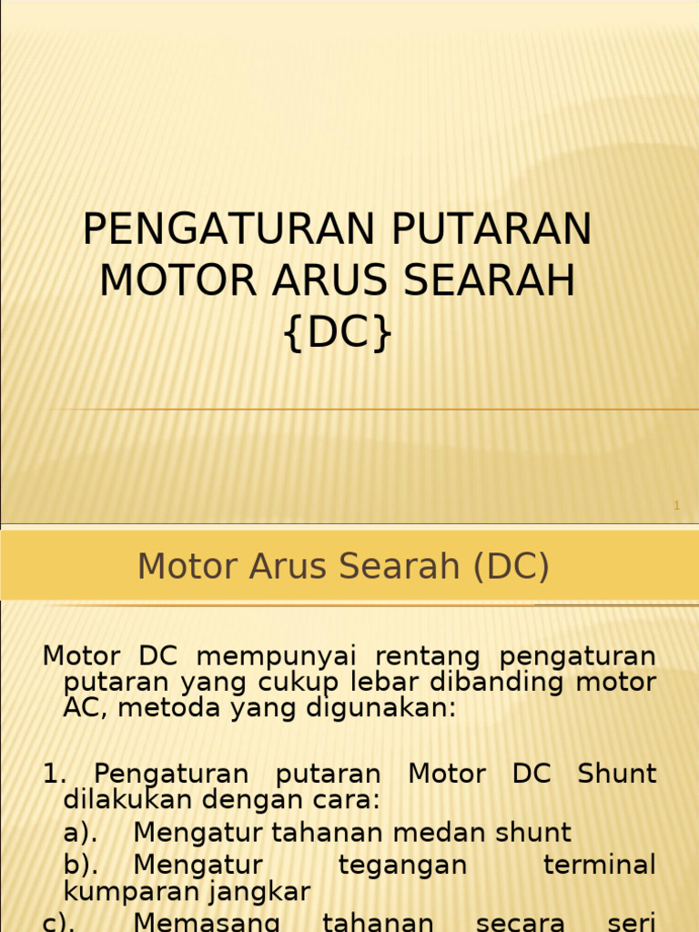 Pengaturan Putaran Motor DC | PDF