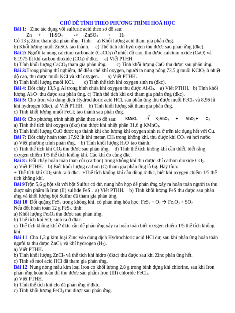 Chủ đề tính theo pthh | PDF