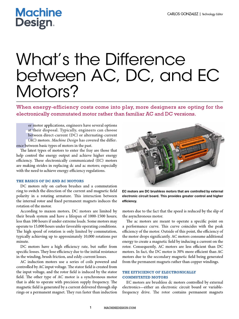 Machinedesign 11710 Wtdmotors Pdflayout | PDF | Electric Motor | Electrodynamics