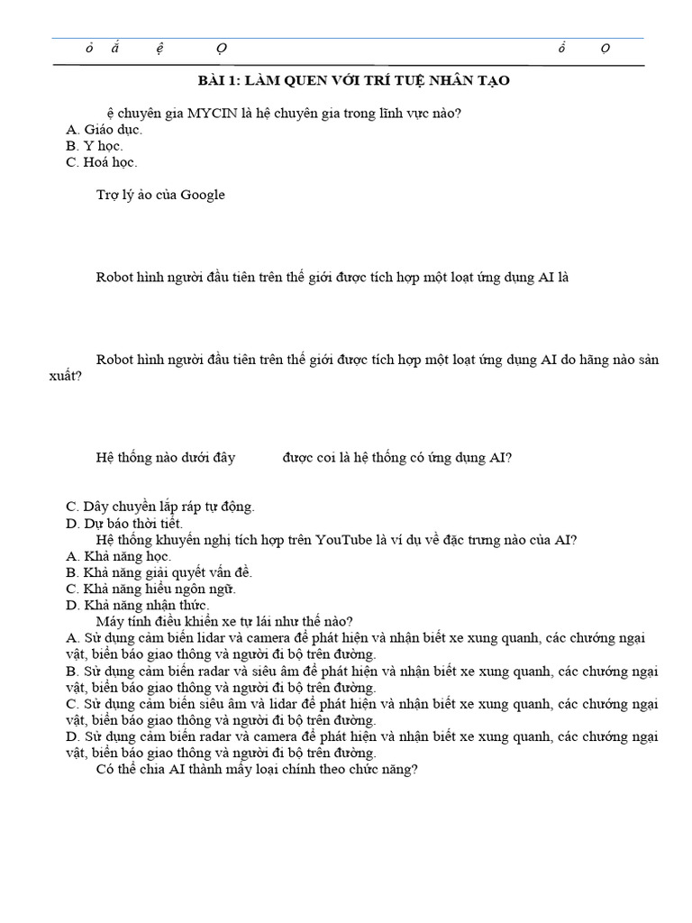 Cau Hoi Trac Nghiem TH12 | PDF