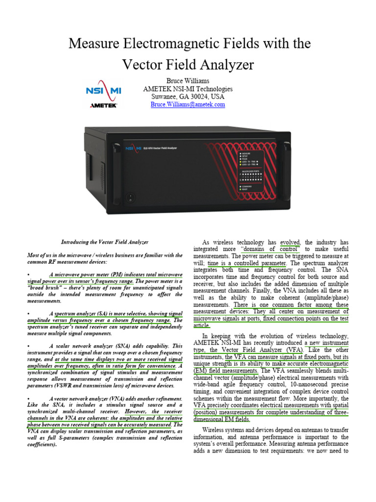 Measure Electromagnetic Fields With The Vector Field Analyzer | PDF ...