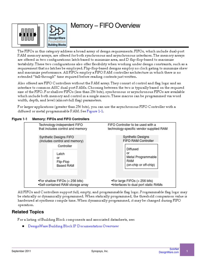 Overview of FIFO Memory Design Options and Configurations | PDF Overview of FIFO Memory Design Options and Configurations | PDF