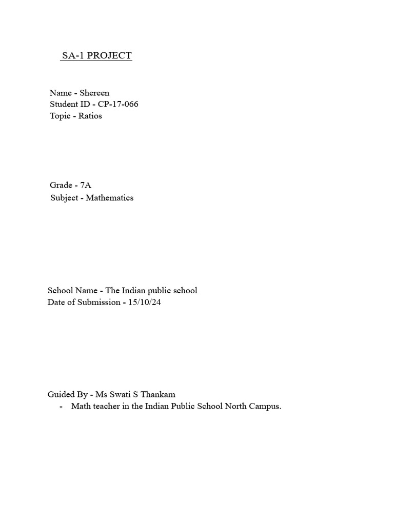 Math SA1 Project (1) | PDF