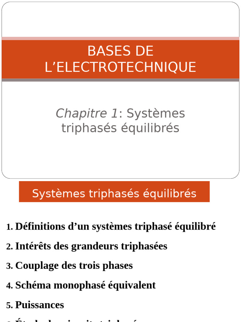 Bases Électrotechnique Chap1 | PDF