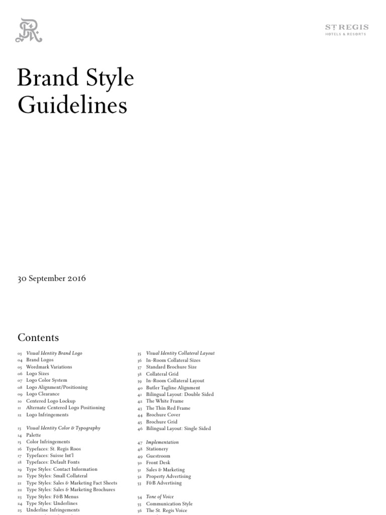 Str-194826-St Regis Brand Style Guidelines | PDF | Logos | Sans Serif