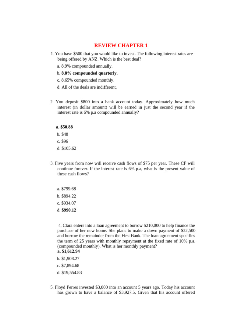 FM MCQs (1) | PDF | Present Value | Interest