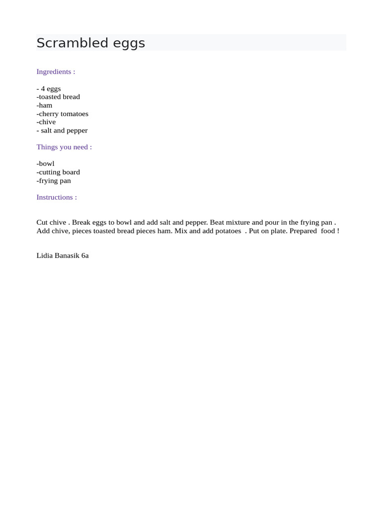 SCrambled eggs | PDF