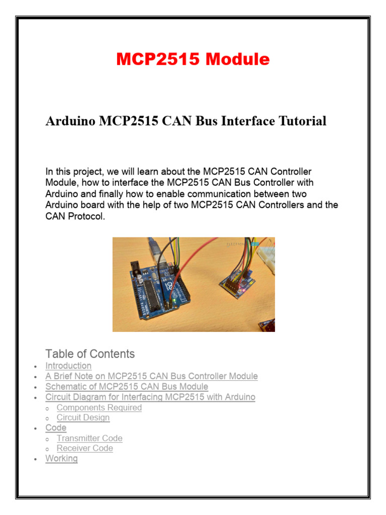 MCP2515 Module | PDF | Microcontroller | Arduino