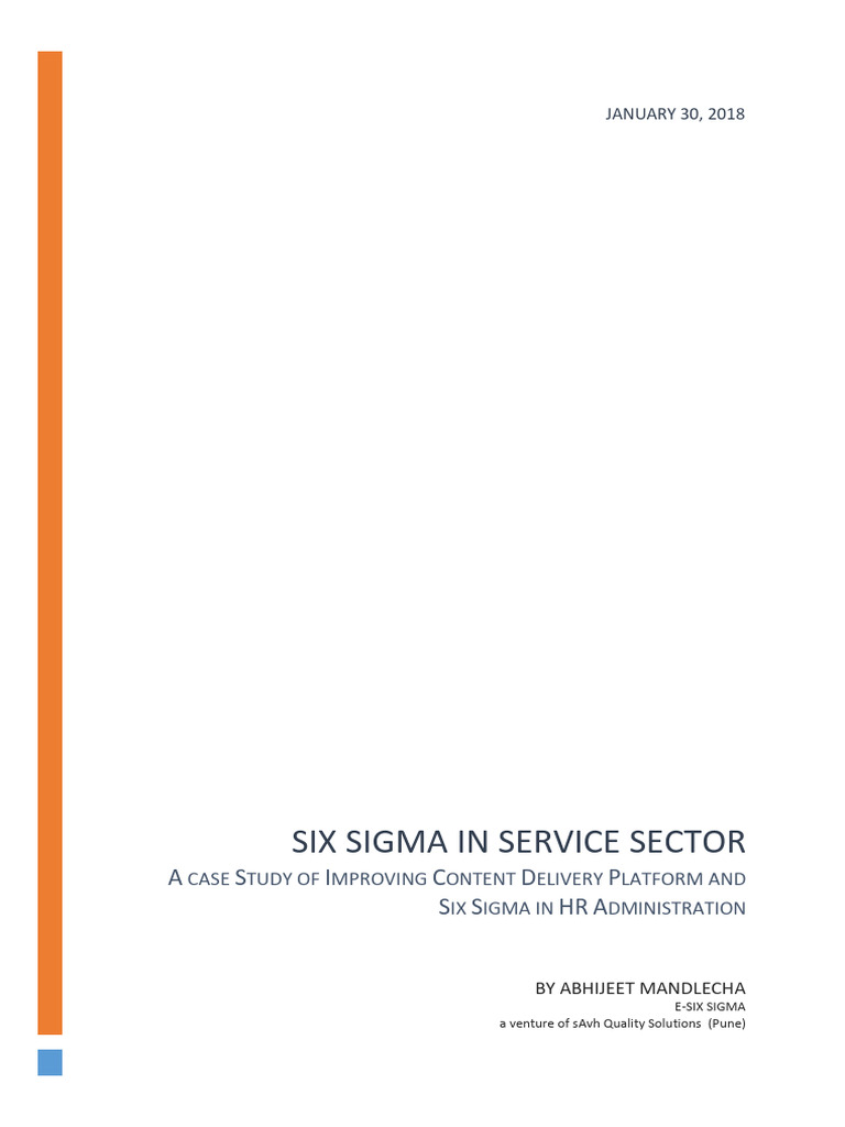 Six Sigma in Service Sector Case Study | PDF | Six Sigma | Standard ...