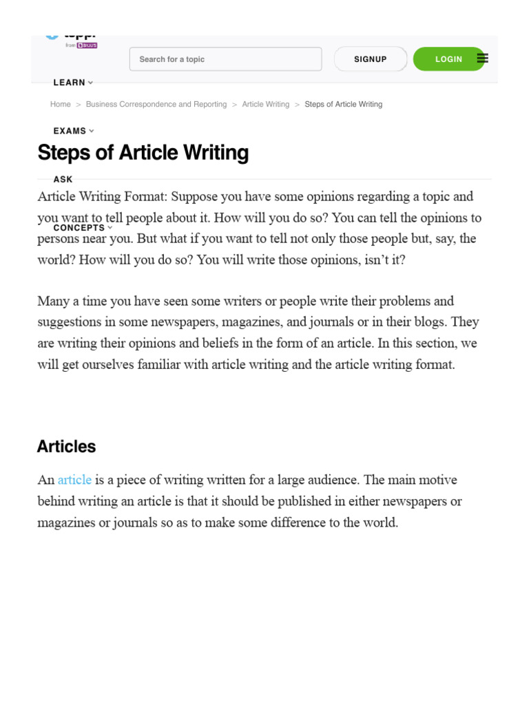 Steps for Effective Article Writing | PDF | Human Communication | Cognition