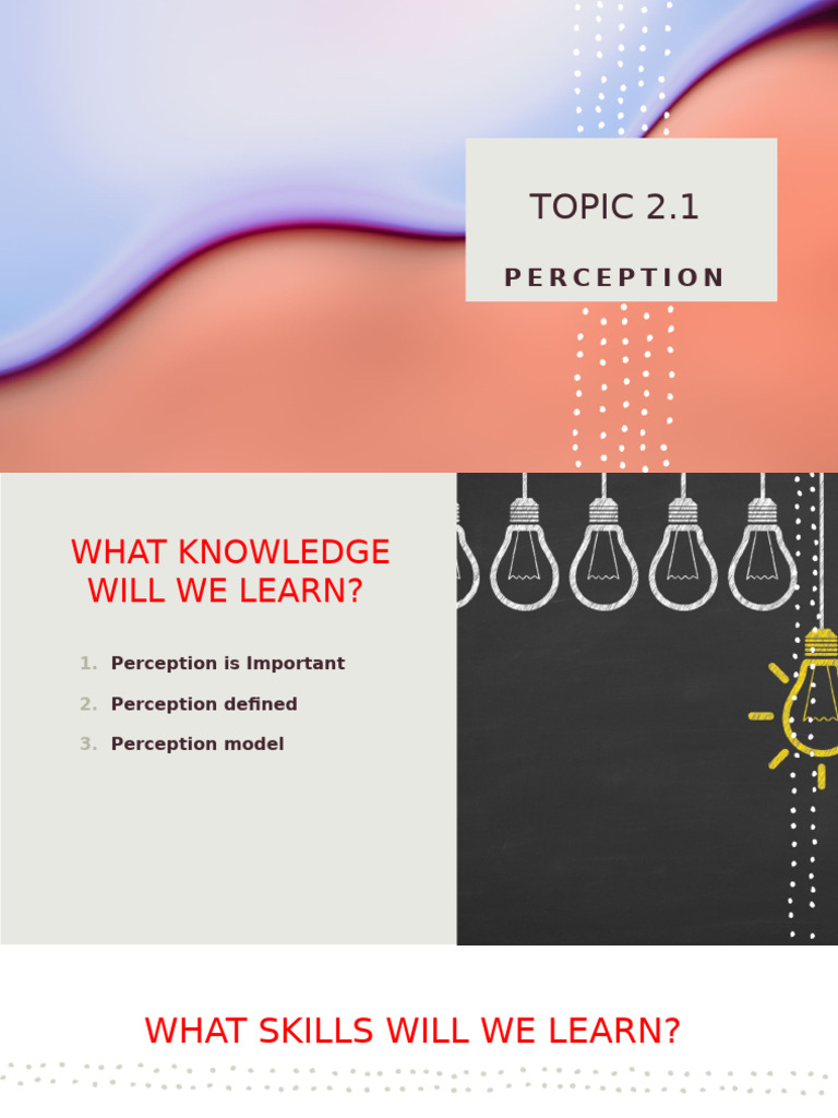 BC - Topic 2.1 - (Cheesebro Ch2) | PDF | Perception | Communication