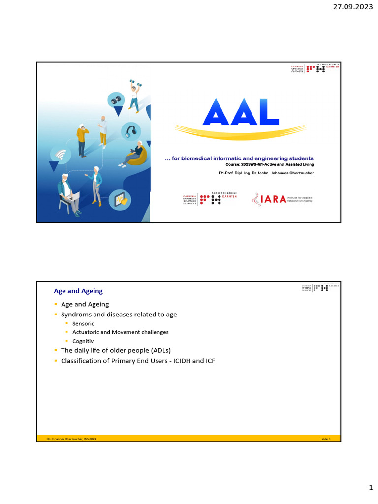 02_E1.2_AAL-Age and Ageing-WS2023_v2 | PDF | Ear | Hearing