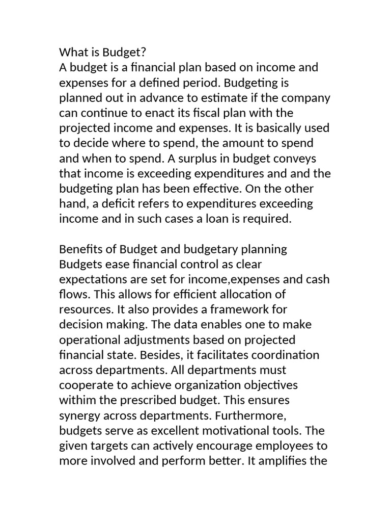 What Is Budget | PDF | Business