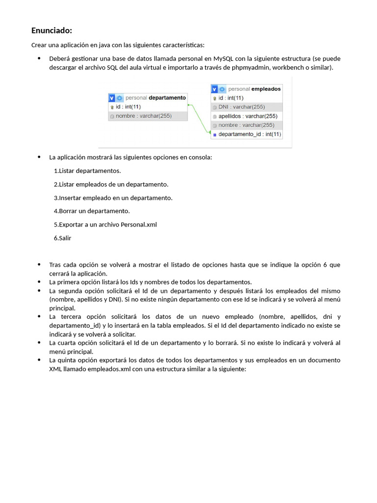 Ejercicio repaso examen | PDF | Informática | Gestión de datos