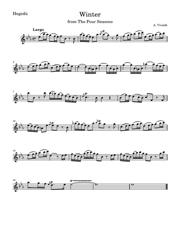 Vivaldi's Winter Sheet Music | PDF