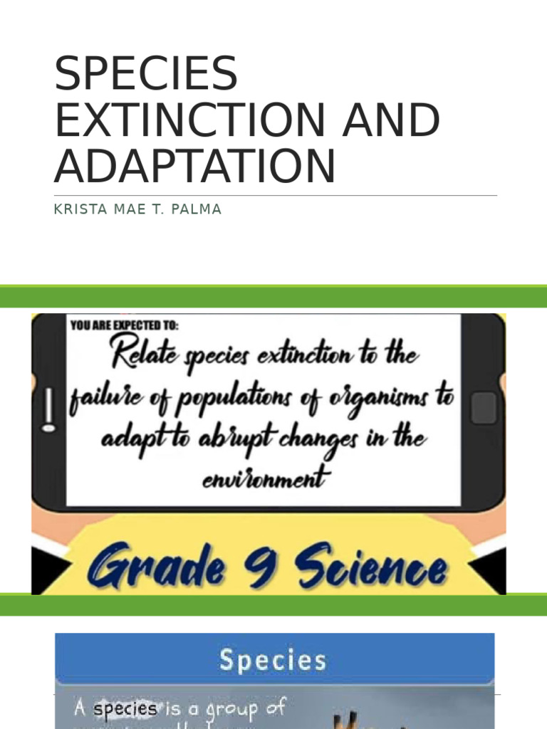 Species Extinction and Adaptation | PDF | Science & Mathematics