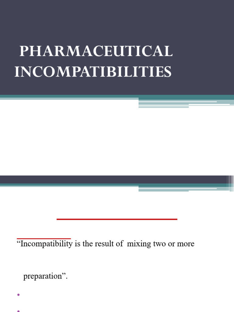 13.PHARMACEUTICAL INCOMPATIBILITIES | PDF | Salt (Chemistry) | Solubility