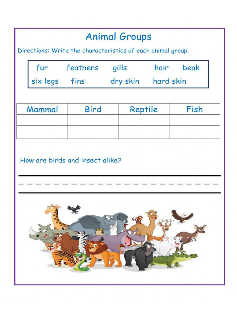 Animal groups - Grade-3 | PDF