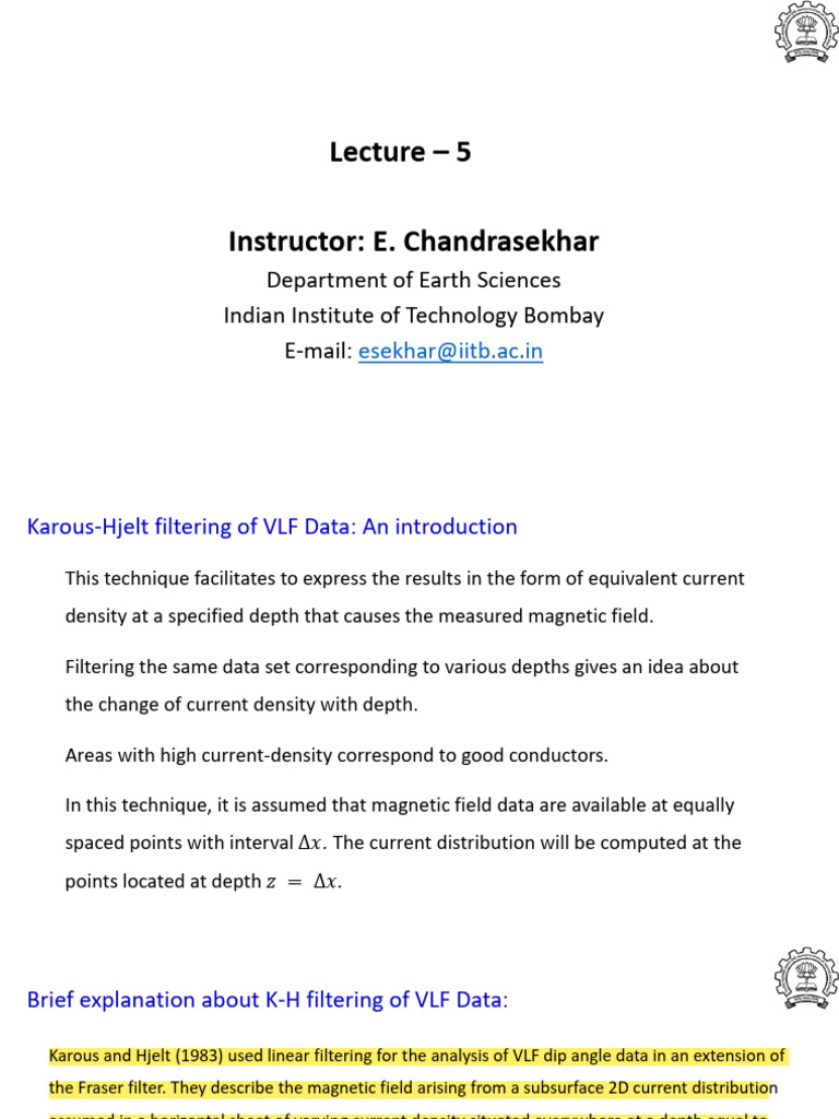 GP 505 Lecture 5 | PDF | Electromagnetic Induction | Electrical Resistivity And Conductivity